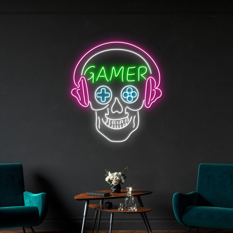 Gamer Skull Led Neon Sign – LightUpWorlds