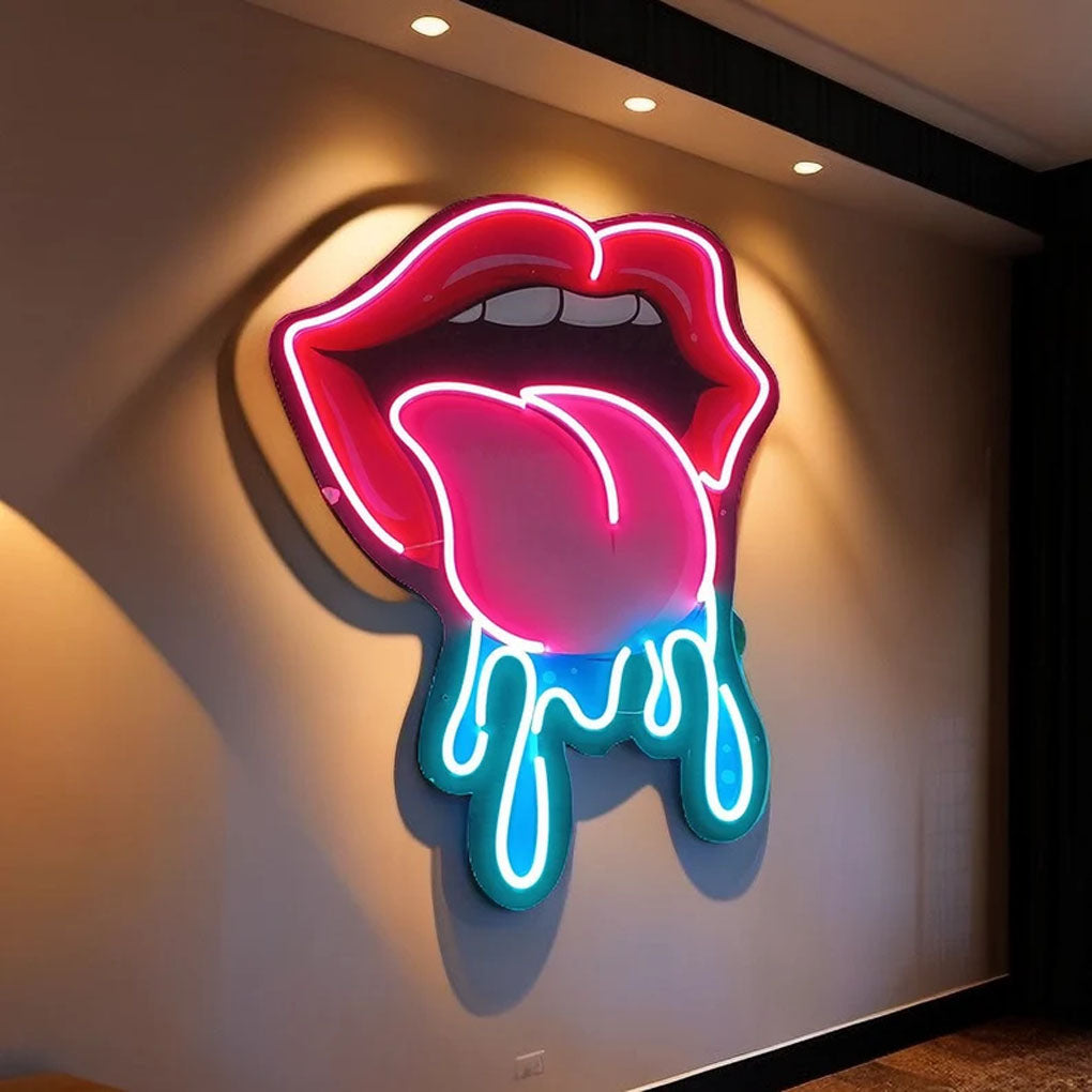 Lips And Tongue Neon Sign – LightUpWorlds